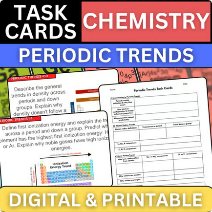Chemistry Task Cards - Periodic Trends - Printable & Digital – Sciesmic