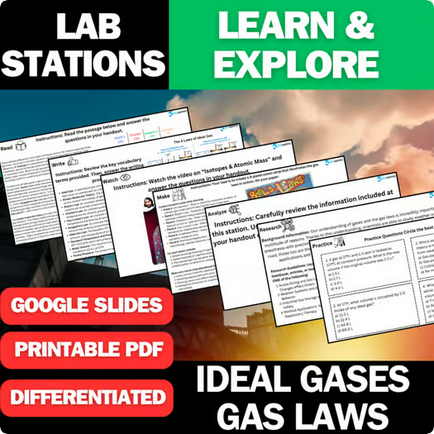 Ideal Gases & Gas Laws - Student Lab Stations Activity - High School C ...